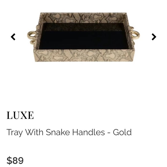 Luxe | Accents | Nwt Gold Snake Handled Snake Print Tray Luxe Brand ...